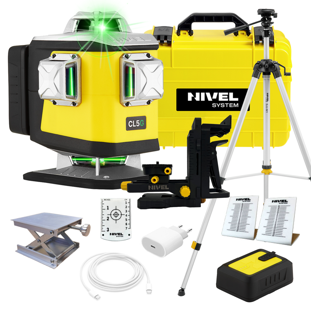 Laser krzyżowy Nivel System CL5G zielony Bluetooth +statyw - Elmat Sklep